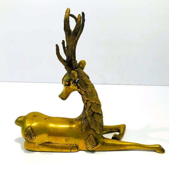 Art | Vintage Midcentury Solid Brass Deer Figurine 85 | Poshmark